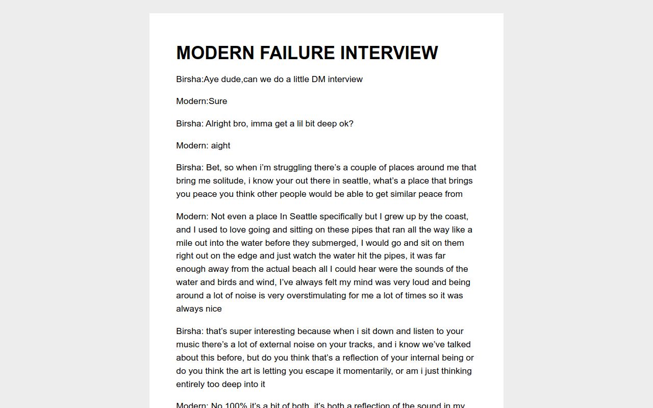 modern interview